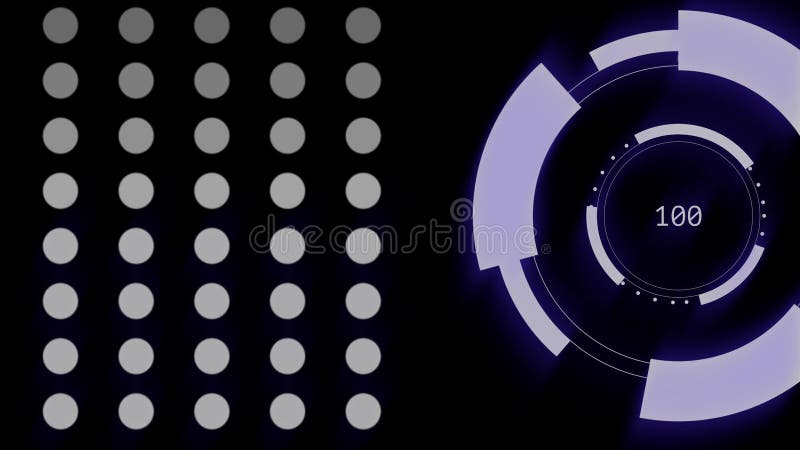 Spinning Mechanism and Blinking Dots on the Black Background. Stock ...