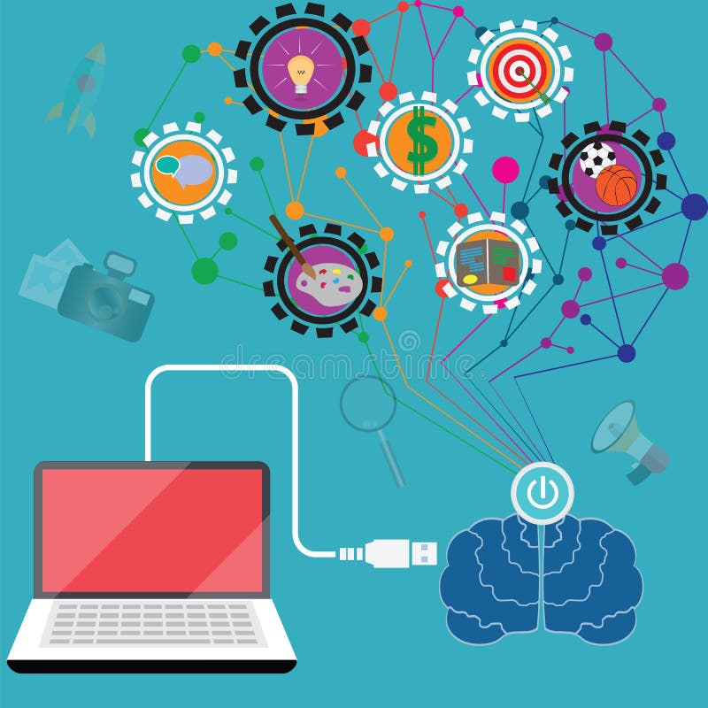 Technology Concept,technology Connection,laptop Connected Stock Vector ...