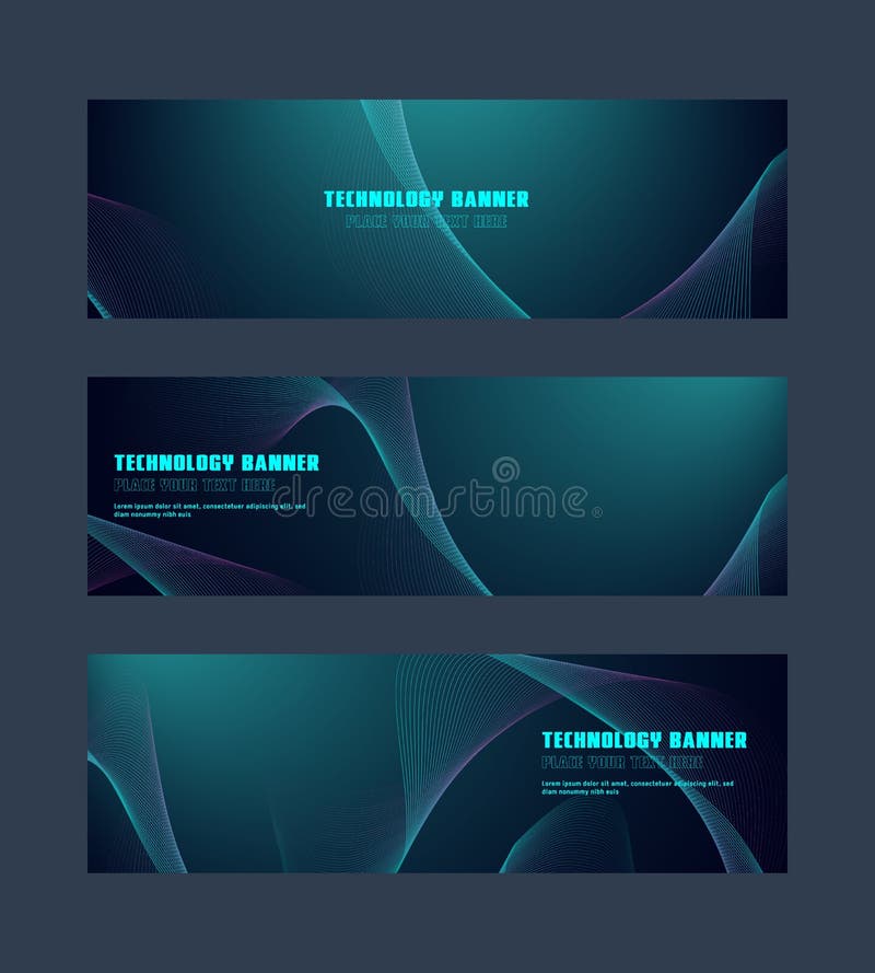 Technology Concept for Web Banner Template or Brochure , Blue Colour ...