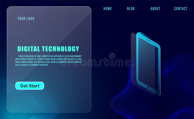 Technology Concept for Web Banner Template or Brochure , Blue Colour ...
