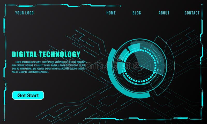 Technology Concept for Web Banner Template or Brochure , Blue Colour ...