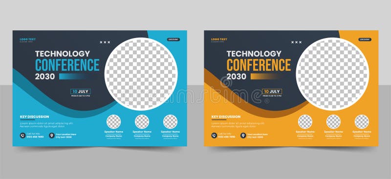 Technology Conference Flyer Template Desgn Stock Vector - Illustration ...