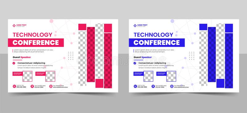 Technology Conference Flyer Template, Corporate Horizontal Business ...
