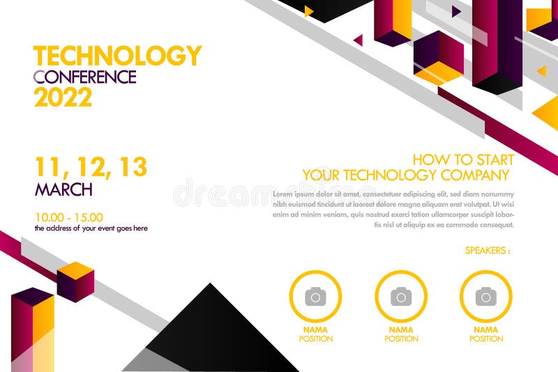 Technology Conference Poster Template Vector Illustration Stock Vector ...