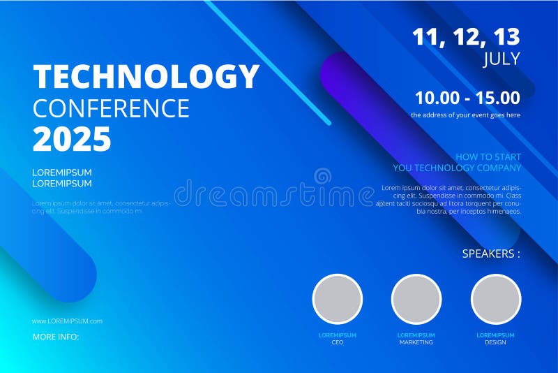 Technology Conference Poster Template Vector Illustration Stock Vector ...