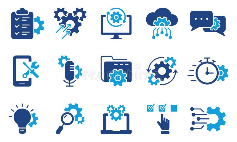 Technology Configuration Silhouette Icon. Innovation Business Process ...