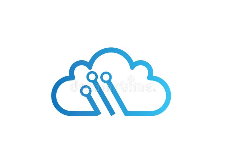 Technology Connect with Clouds Symbol Logo Design Illustration, High ...