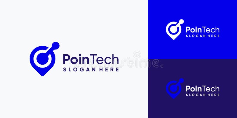 Technology Connection Location Pin Vector Logo Design with Modern ...