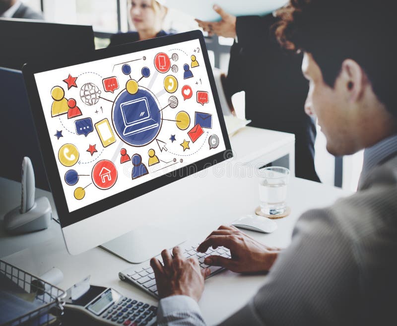 Technology Connection Media People Graphics Concept Stock Photo - Image ...