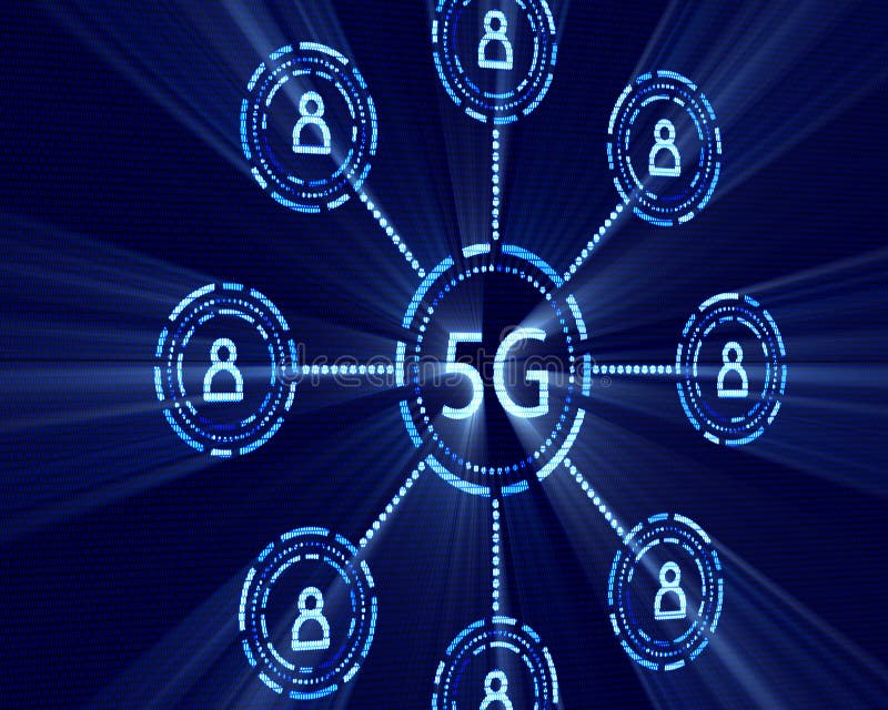 The CONNECTION TO the FIVE GENERATION TECHNOLOGY Stock Illustration ...