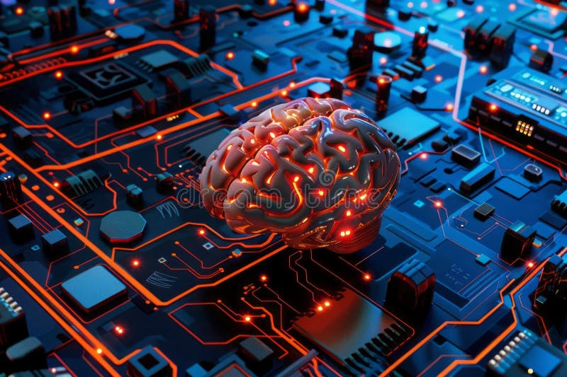 Technology and Consciousness: a Human Brain Connected To Digital ...