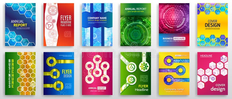 Technology Cover Vector Set. Brochure Template Layout, Flyer Design for ...