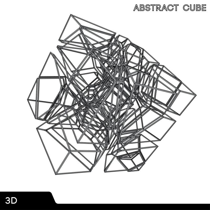 Technology cube. stock vector. Illustration of deformation - 53462264