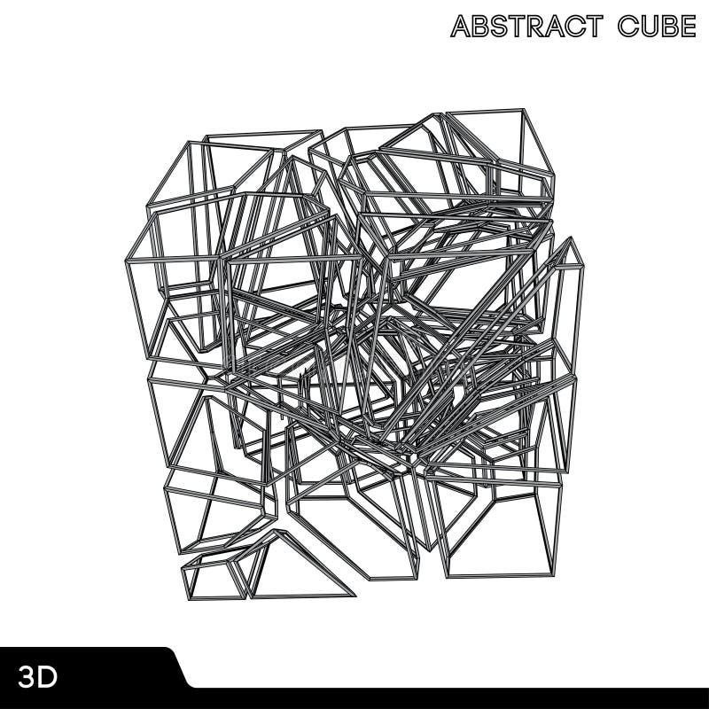 Technology cube. stock vector. Illustration of deformation - 53462264