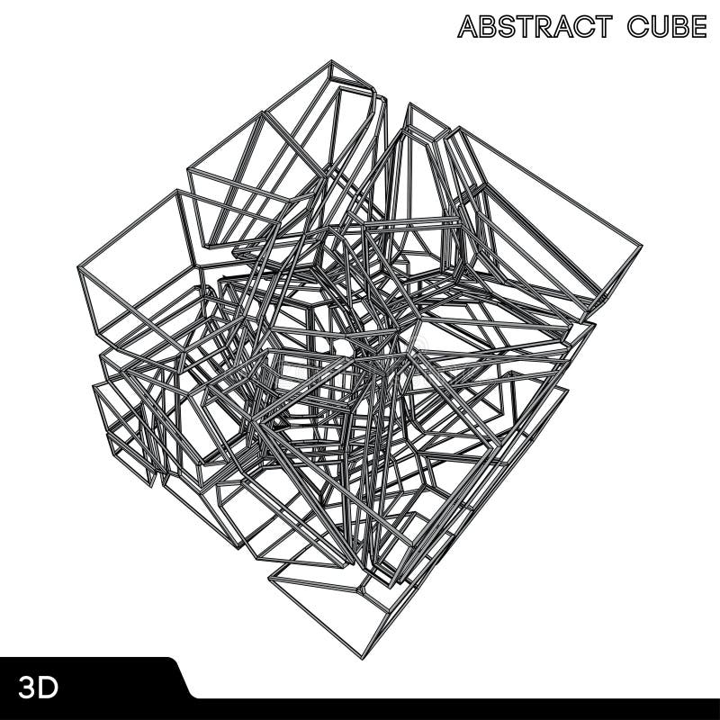 Technology cube. stock vector. Illustration of broken - 53463130