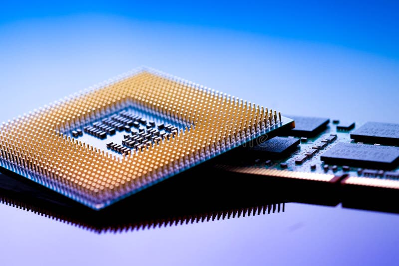 Technology Electronic Concept. Cpu Microprocessor Chip In Hand Stock ...