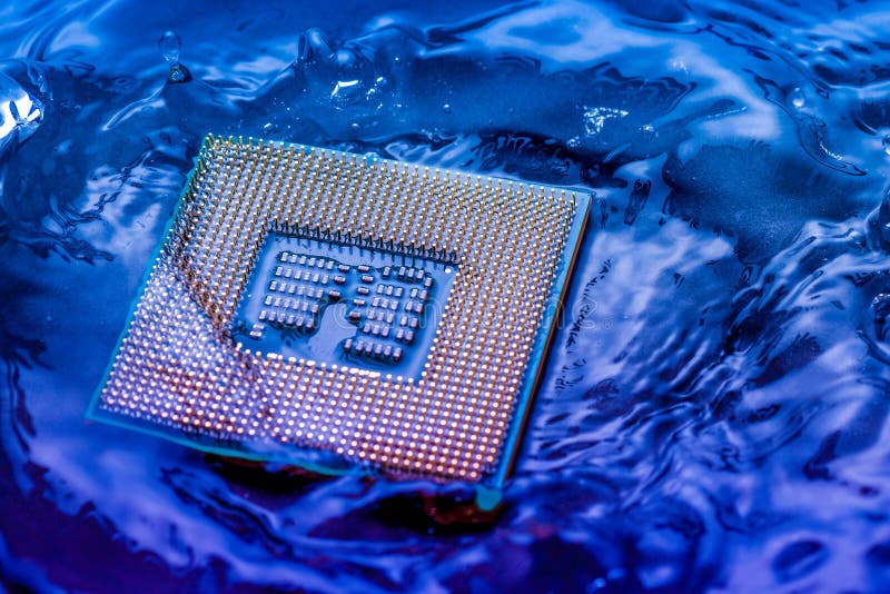 Technology Cyber Electronic Concept. Cpu Ram Computer Fall into Stock ...