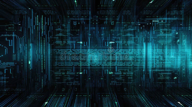 Technology cyber texture stock illustration. Illustration of matrix ...