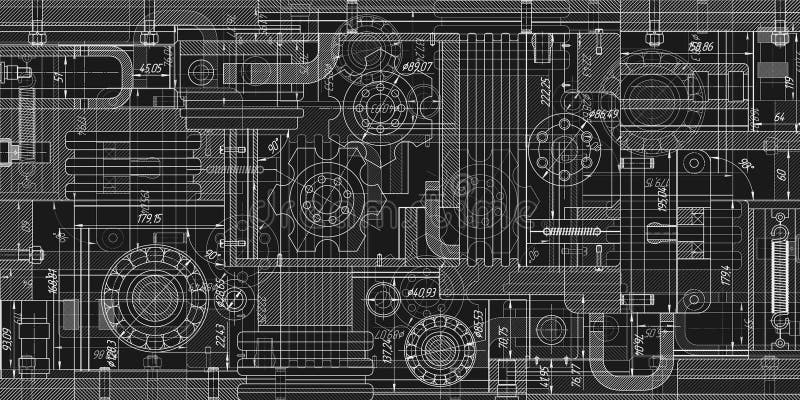 Technology Dark Background.Engineering Innovation.Rotating Gear ...