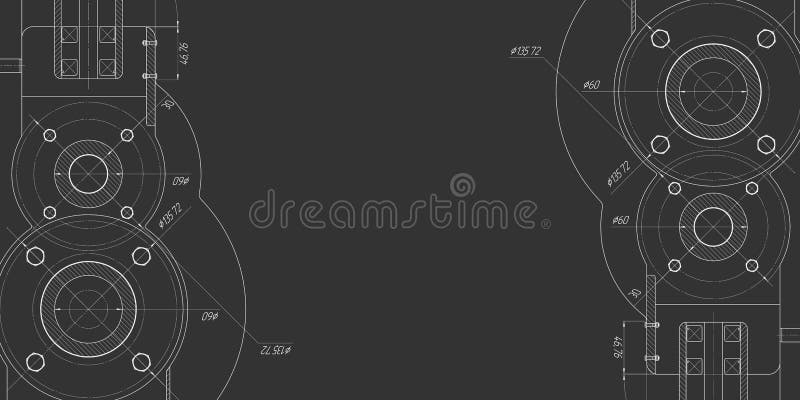 Technology Dark Background.Engineering Innovation.Rotating Gear ...