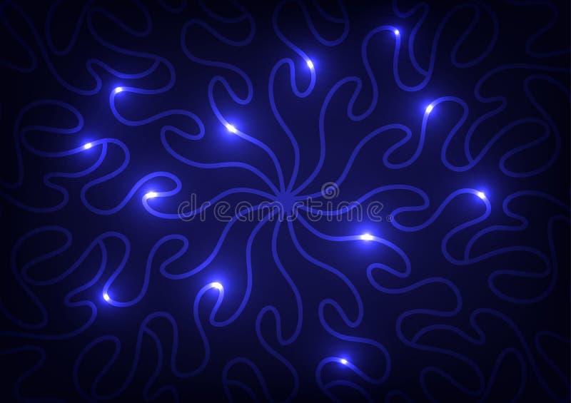 Technology Dark Random Blue Light Line Background Stock Illustration ...