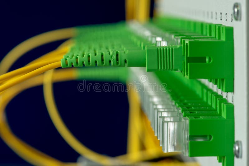 Technology Data Center with Fiber Optic Distribution Panel Stock Image ...