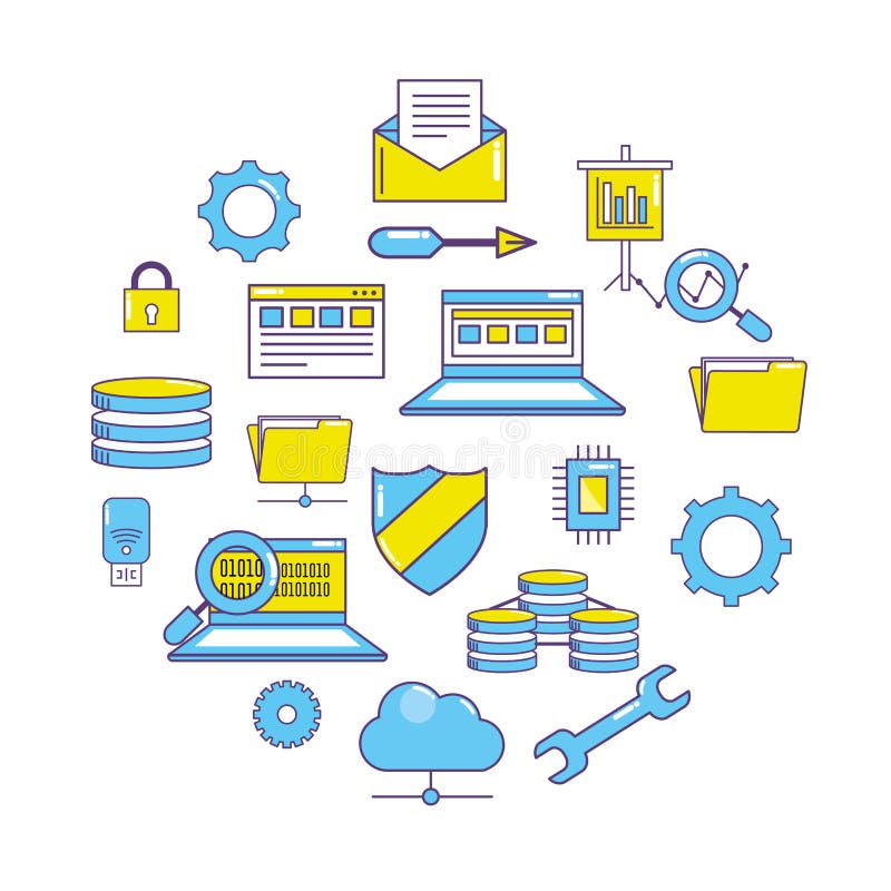 Technology Data Center Tools Server Stock Vector - Illustration of ...