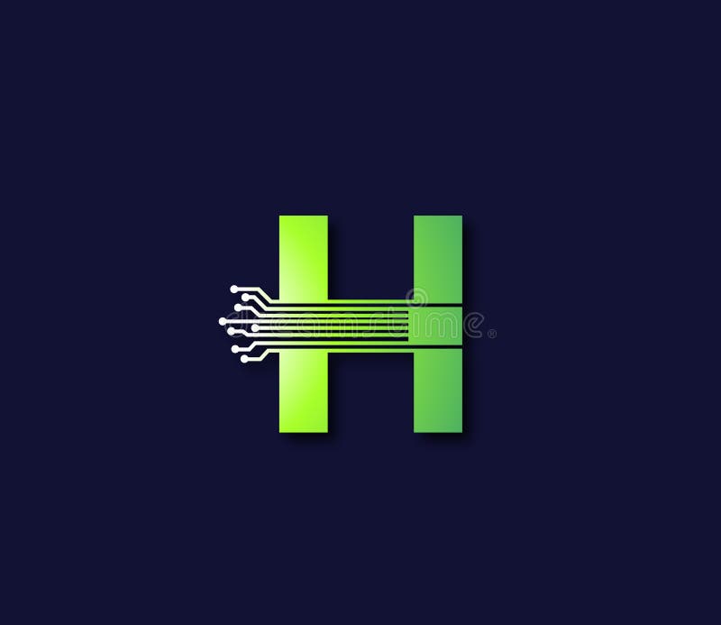 H Alphabet Technology Data Circuit Logo Design Company Concept Stock ...