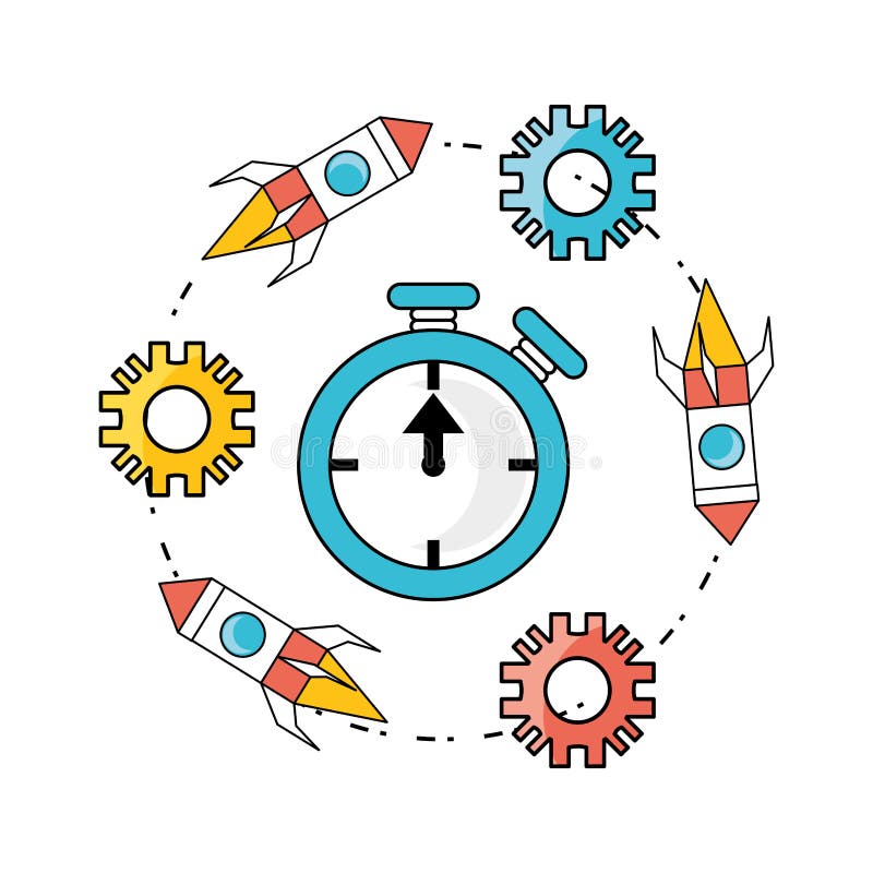 Set Data Process with Teamwork Development Process Stock Vector - Illustration of development ...