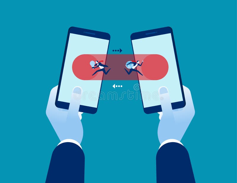 Technology. Data Transfer and Connection on Smartphone Stock Vector ...