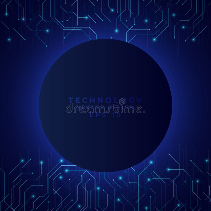Technology Design Banner Line Digital Light Flow Style Color Blue Stock ...