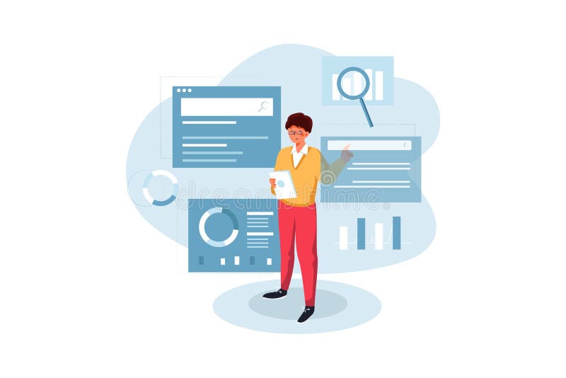 The Technology Developer Optimizing the Search Engine Stock Vector ...