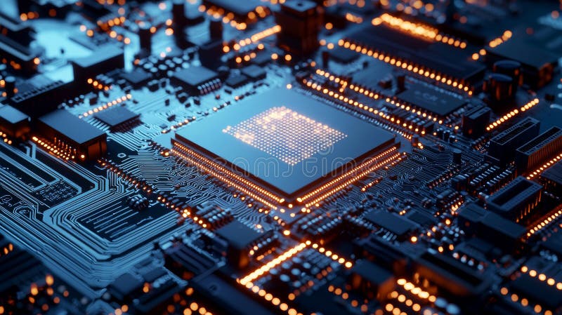 In a Technology Development Project, a Computer Processor Illuminated ...