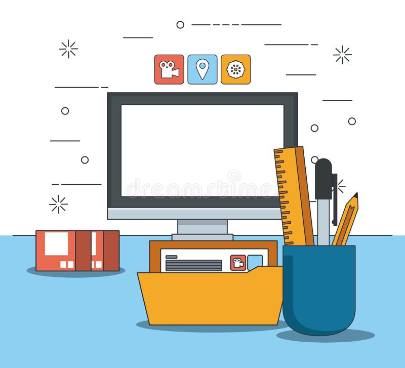 Technology Device Eletronic Modern Gadget Cartoon Stock Vector ...