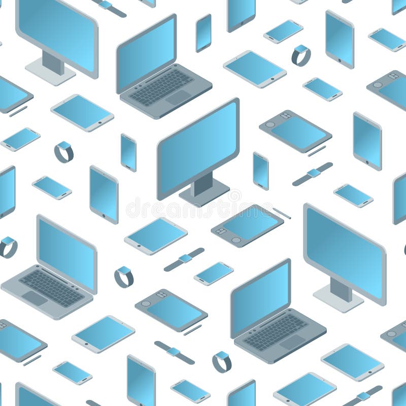 Seamless Gadgets Background Texture Stock Illustrations – 306 Seamless ...