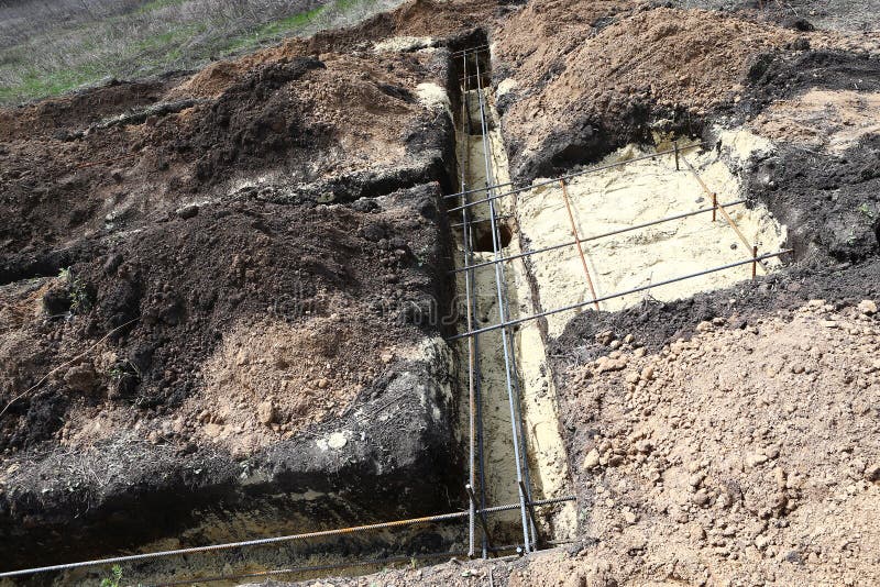 Technology of Digging Tranches Under the Pile and Tape Base Fun Stock ...