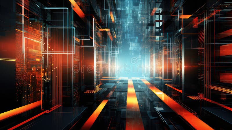 Technology Digital Architecture Background Stock Illustration ...