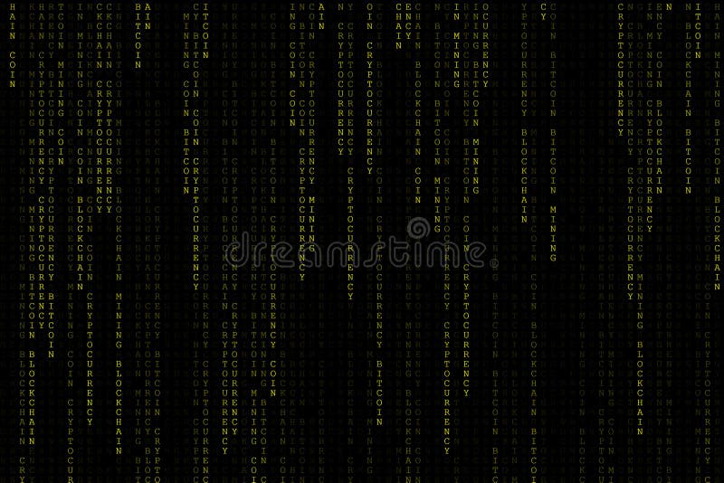 Technology Digital Matrix Dark or Black Background with Binary Code in ...