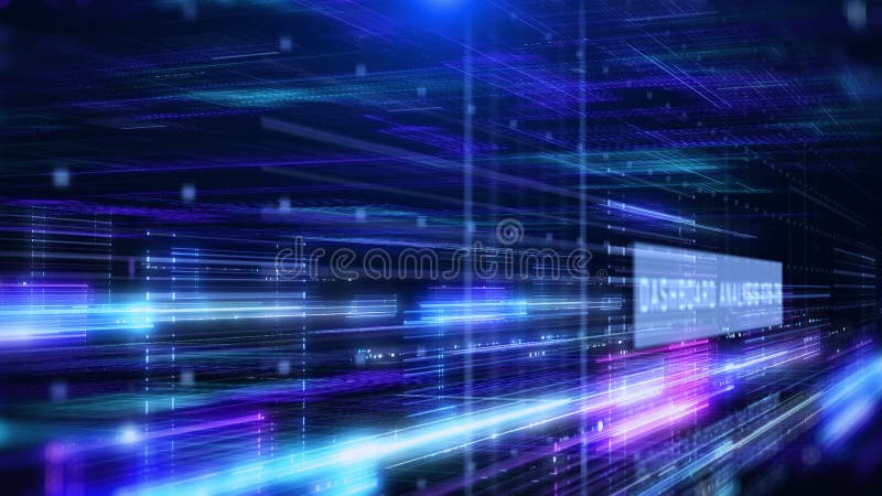 Technology Digital Cyberspace Data Network Connection Perspective View ...