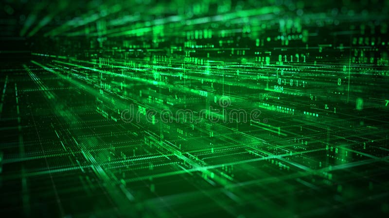 Technology Digital Data on Green Background, Data Analysis and Access ...