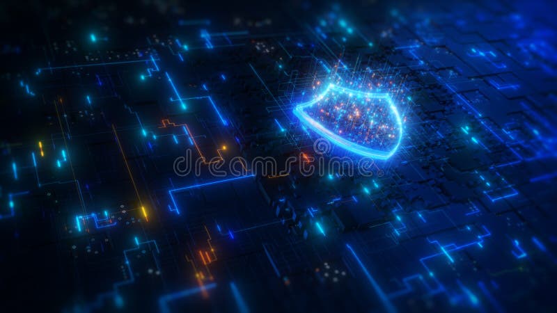 Technology Digital Data Protection Abstract Background, Shield Icon ...