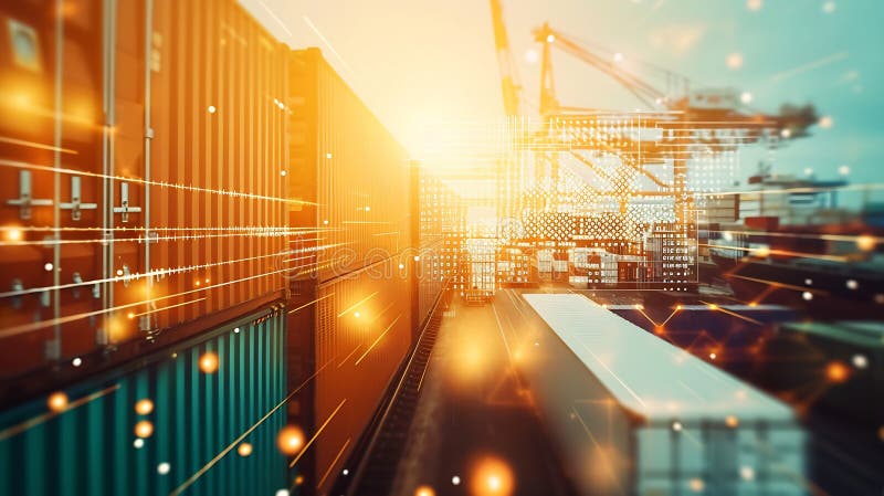 Technology_Digital_Future_of_Cargo_Containers_2 Stock Image - Image of ...