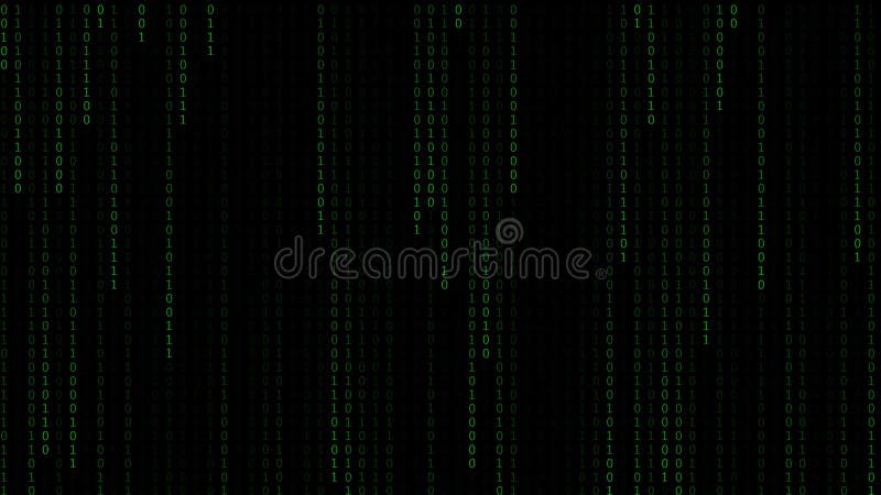 Technology Digital Matrix Number Fall in Dark or Black Background with ...