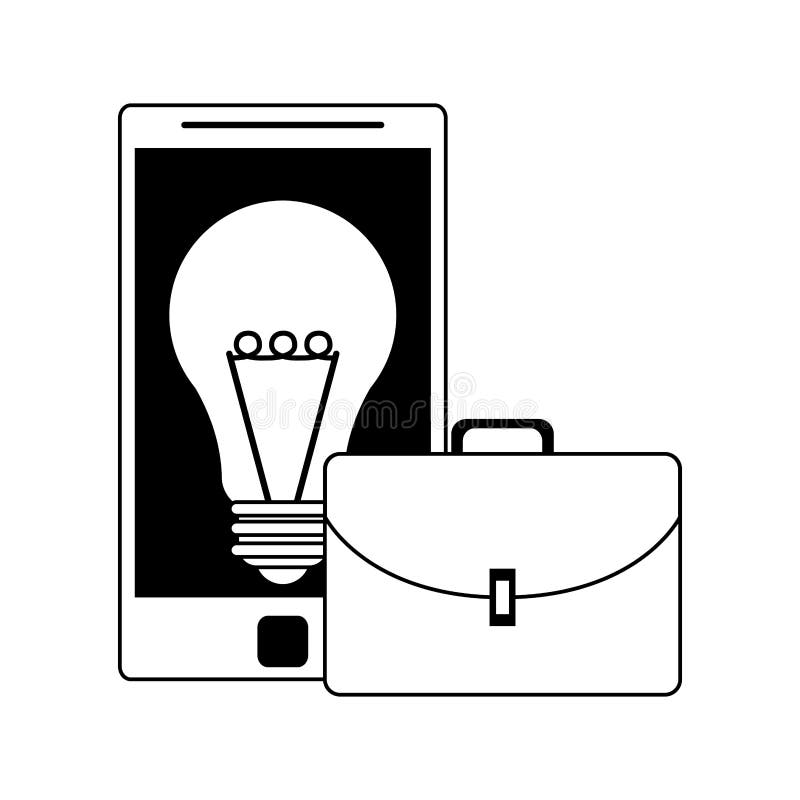 Technology Digital Modern Hardware Cartoon in Black and White Stock ...