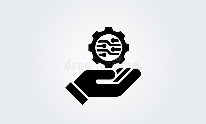 Technology Digital Transformation, System Information. Hand, Gear Cog ...