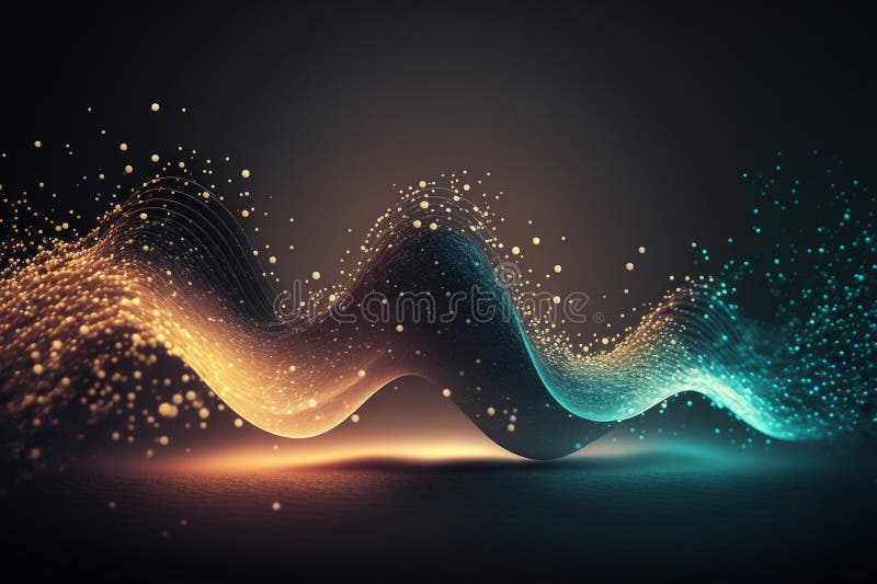 Technology Digital Wave Background Concept.Beautiful Motion Waving Dots ...