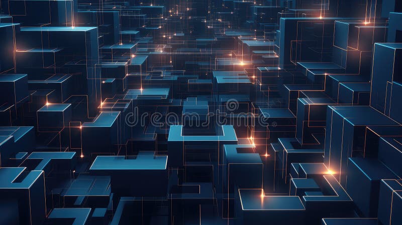 Technology Digital Wireframe Maze Stock Illustration - Illustration of ...