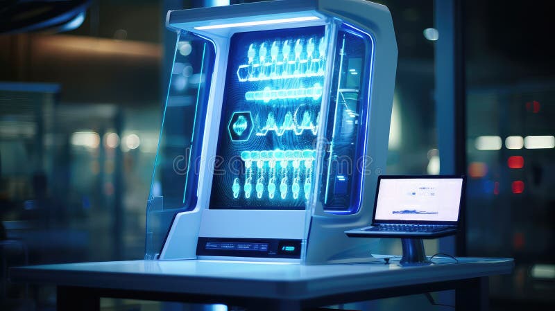 Technology Dna Sequencing Machine Stock Illustration - Illustration of ...