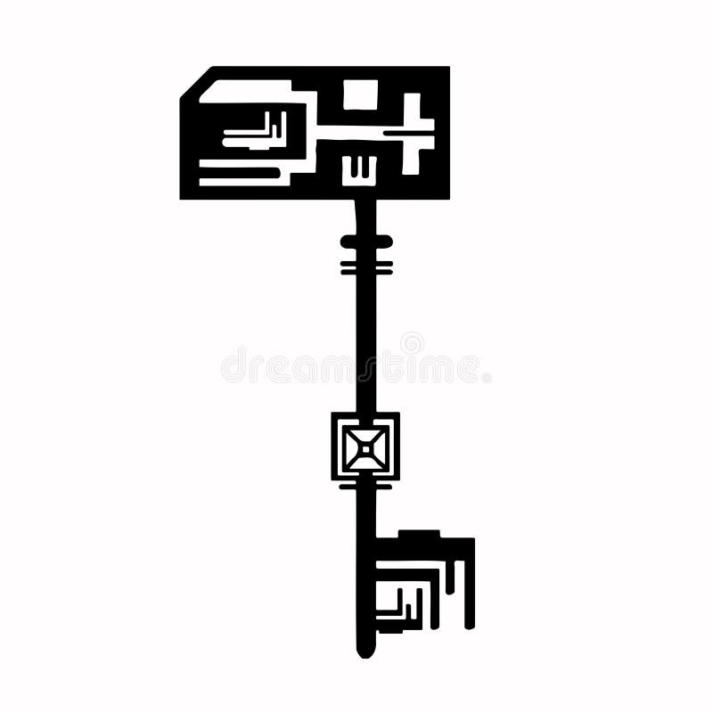 Technology Door Key Silhouette, Symbol, Vector Stock Vector ...