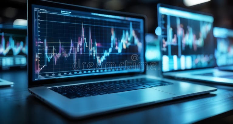 Technology-driven Financial Analysis in Progress Stock Illustration ...